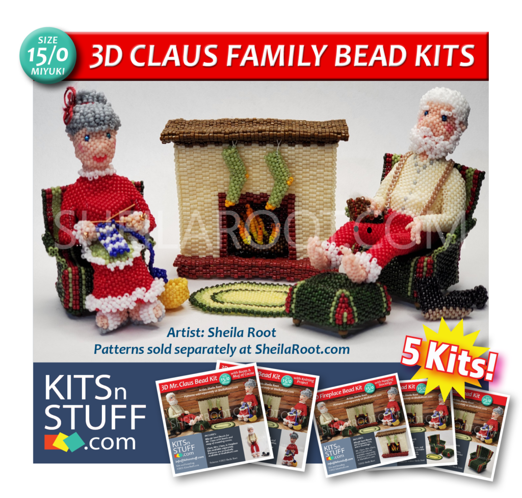 Claus FamilySet or Individual15/0 Bead Kits – KitsnStuff.com