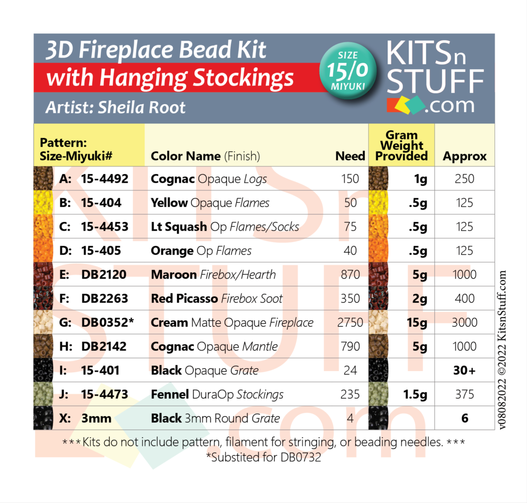 Claus FamilySet or Individual15/0 Bead Kits – KitsnStuff.com