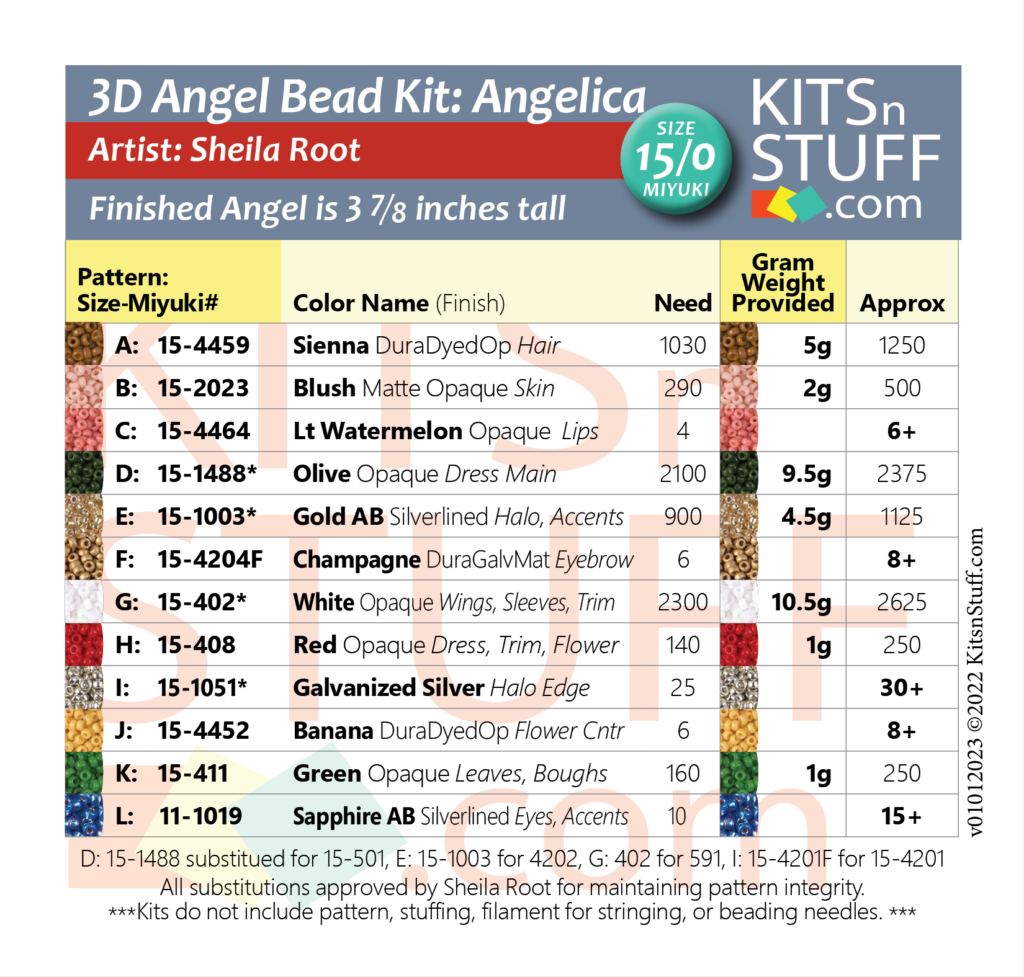 Angels:Angelica15/0 Bead Kit – KitsnStuff.com