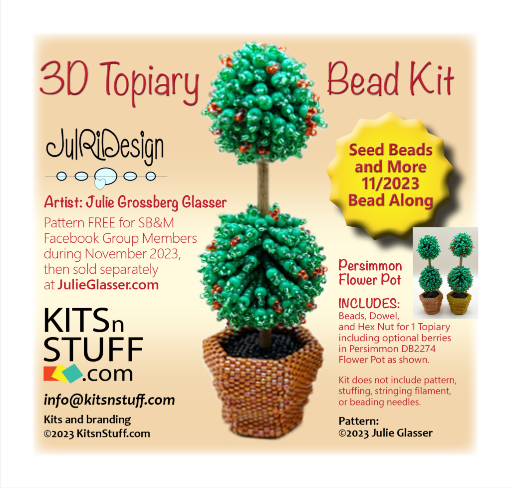 SB&M Bead-AlongJulRiDesign TOPIARYPersimmon DB2274 Flower Pot ...
