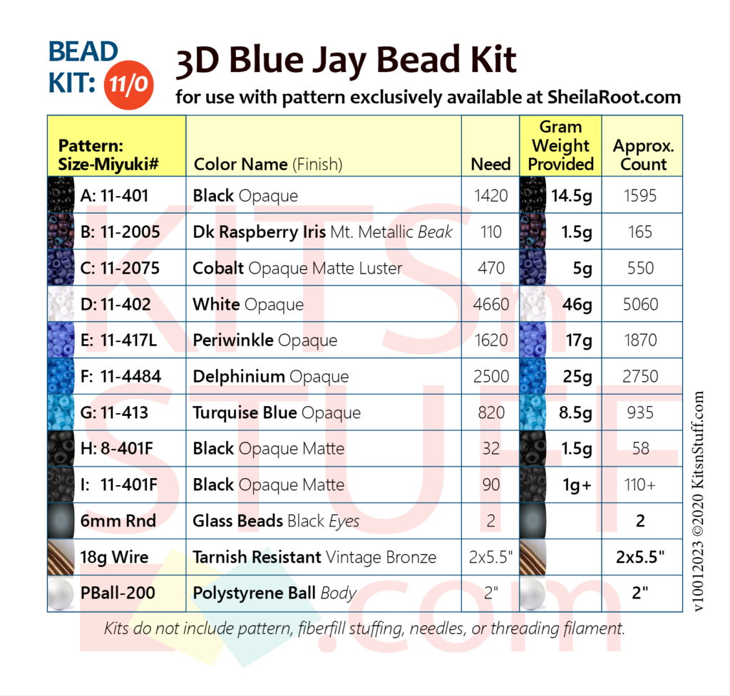 Blue Jay11/0 Bead Kit – KitsnStuff.com